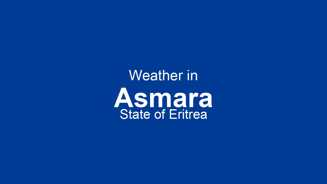 Weather in Asmara, Eritrea - 7-Day Forecast & Live Conditions