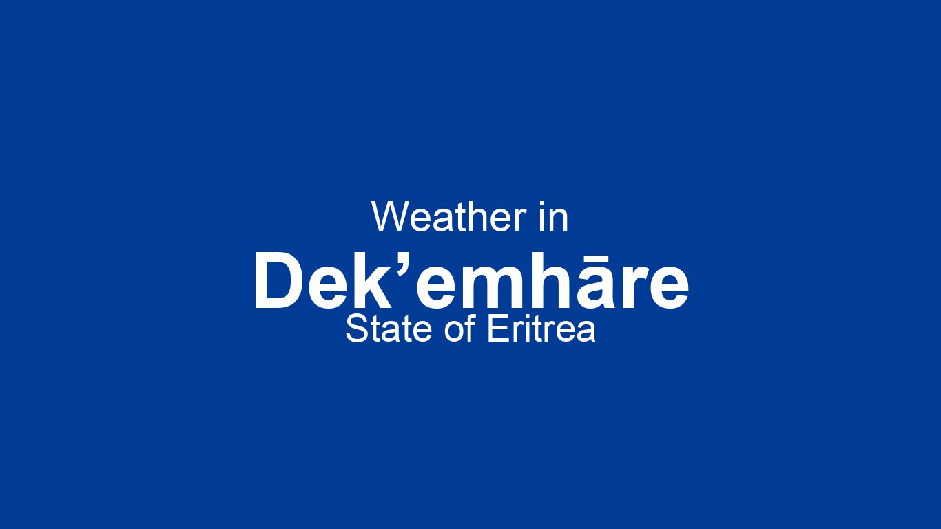 Weather in Dek’emhāre, Eritrea - 7-Day Forecast & Live Conditions