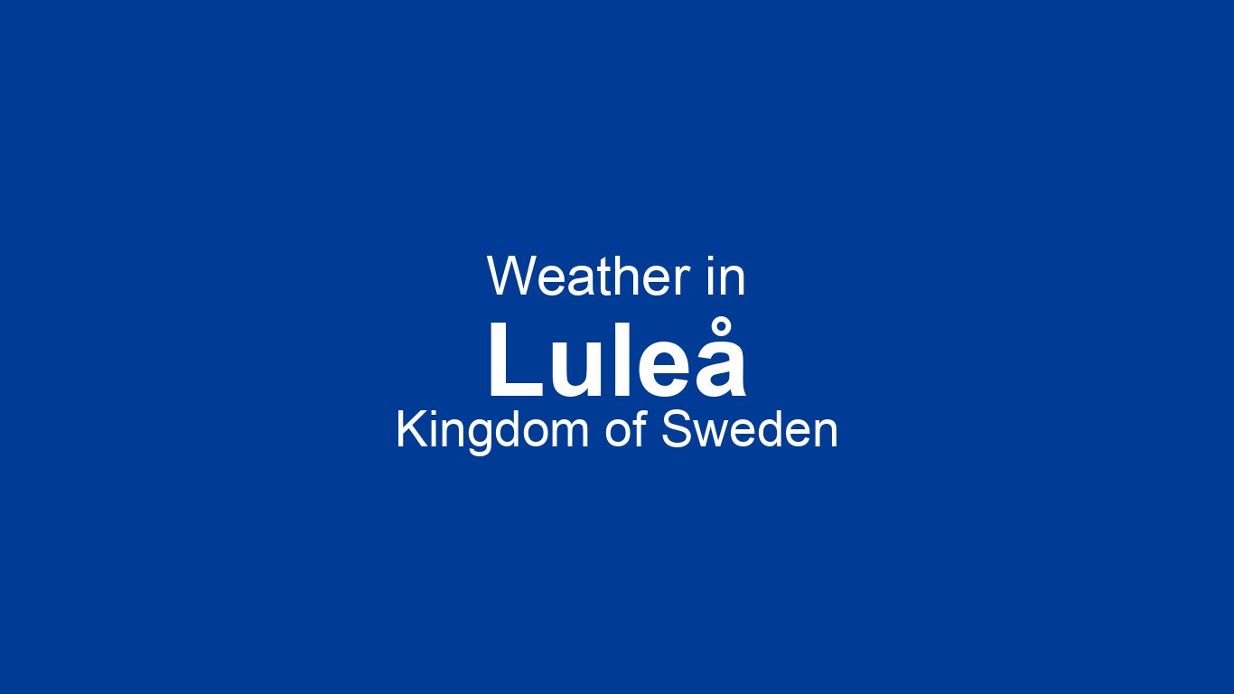 Weather in Luleå, Sweden - 7-Day Forecast & Live Conditions